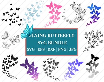 Flying Butterflies Svg Bundle, Butterfly Svg, Butterfly Design Layout ...