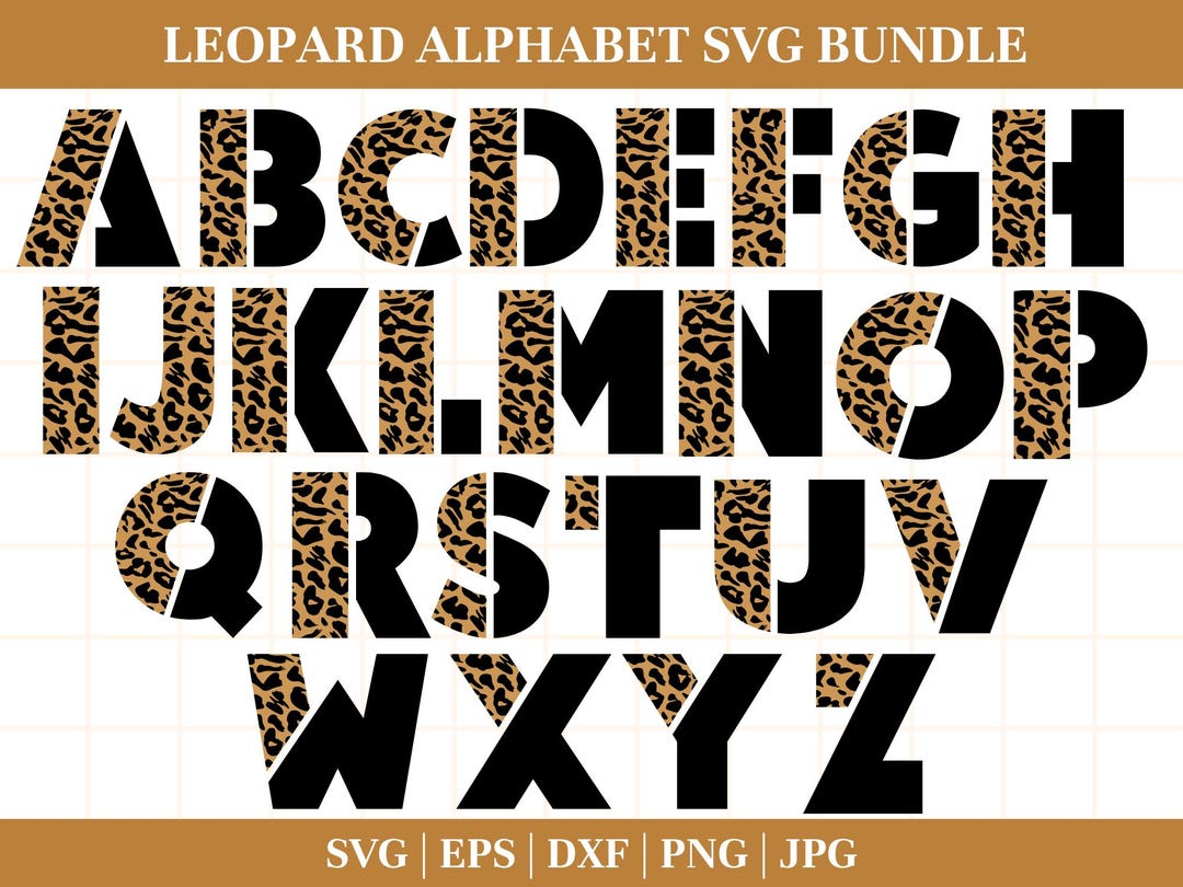 Leopard Print Alphabet Svg, Leopard Pattern Alphabet SVG Bundle ...