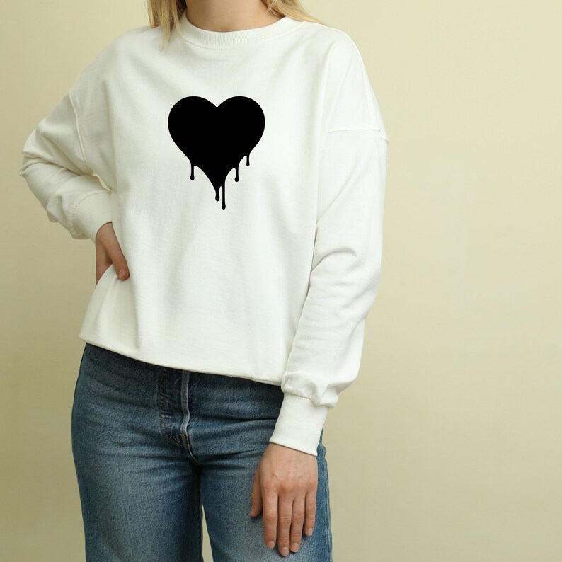 Corazón derretido SVG, imágenes prediseñadas de corazón goteando negro ...