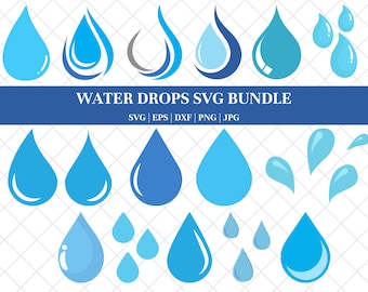 Water Droplet Svg Bundle, Water Drops Svg, Rain Drops Svg, Raining Svg ...