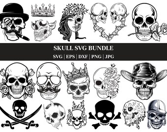 Skull Svg Bundle, Skull Png Files, Sugar Skulls Svg, Skull Clipart, Svg ...