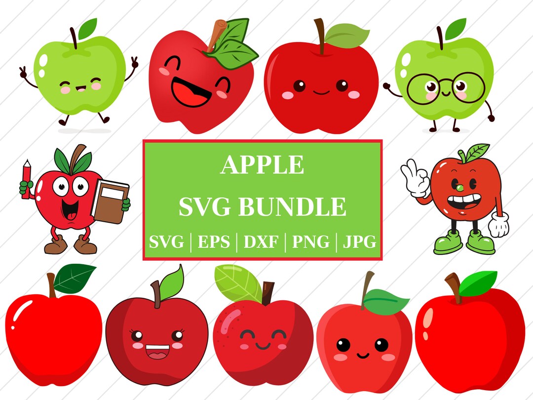 Apple Svg, Apple Clipart, Teacher Svg, School Svg, Silhouette Cut Files ...