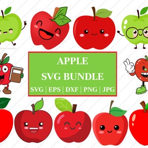 Apple Svg, Apple Clipart, Teacher Svg, School Svg, Silhouette Cut Files ...
