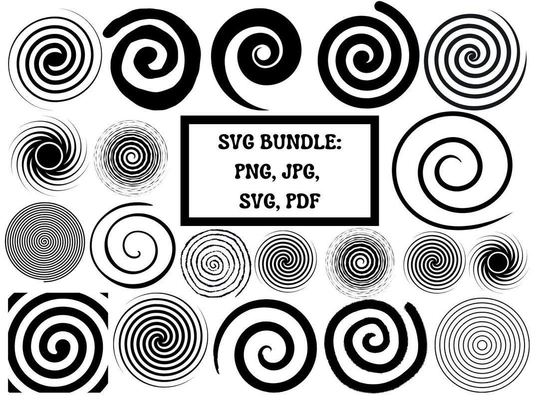Spiral SVG Bundle, Hypnotic Spiral Svg, Spiral Clipart, Swirl Svg ...