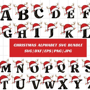 Christmas Alphabet SVG Bundle A-Z Letters Svg for Cricut - Etsy UK
