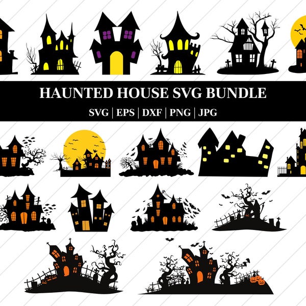 Haunted House Svg - Etsy