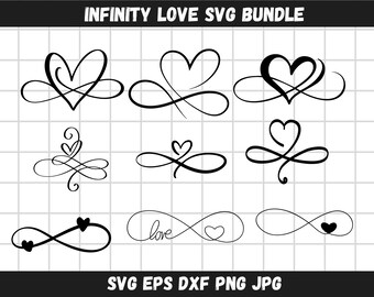 Infinity Love SVG Bundle, Infinity SVG, Love SVG, Heart Svg, Valentine ...