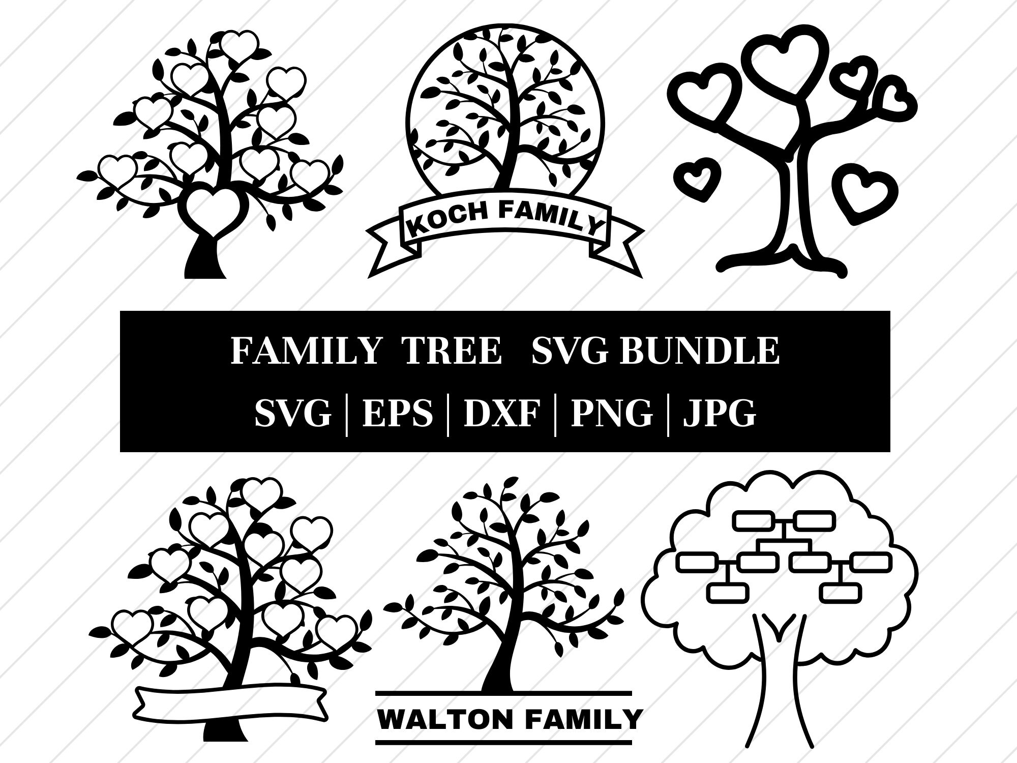 Family Tree Svg Bundle Members Family Reunion Svg Tree Svg Tree of Life ...