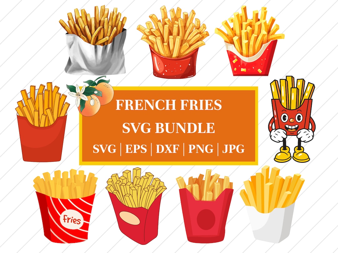 French Fries SVG, Fries Svg, Fries Cricut, French Fries Clipart, Burger ...