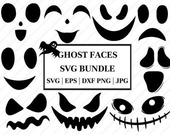 Ghost Face SVG Bundle, PNG, Halloween Svg, Cricut, Ghost Design, Cute ...