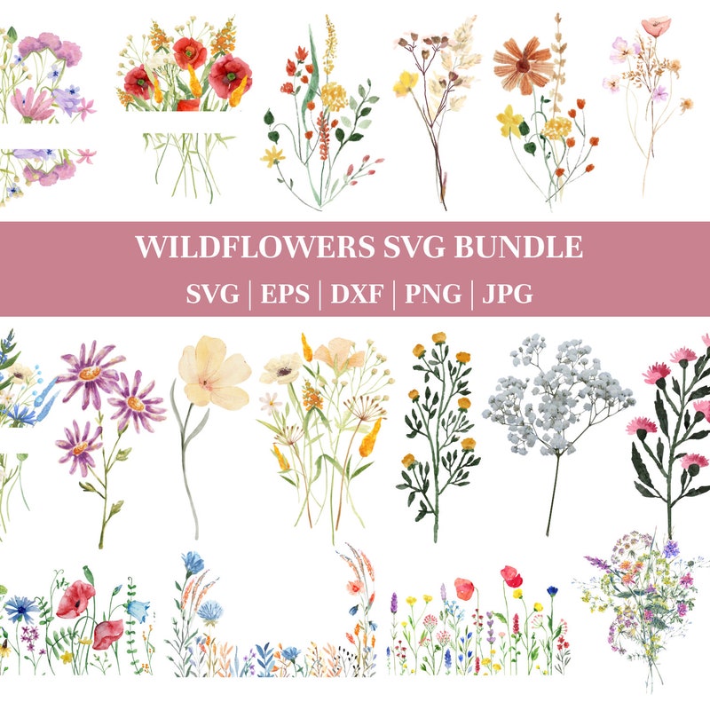 Wildflower Svg - Etsy