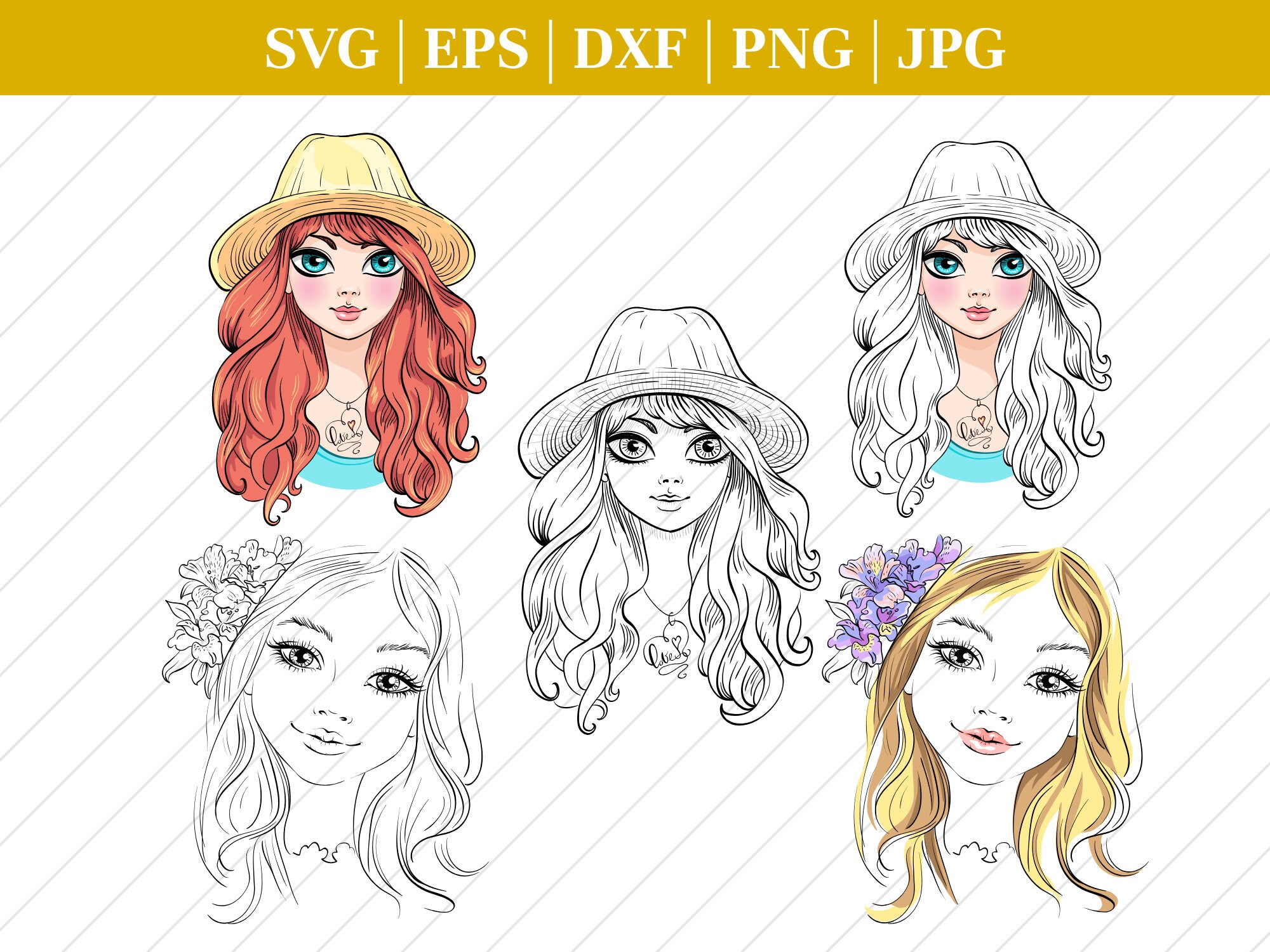 Fashion Girl Svg Cut Files, Cute Girl Svg Bundle, T-shirt Design Svg ...