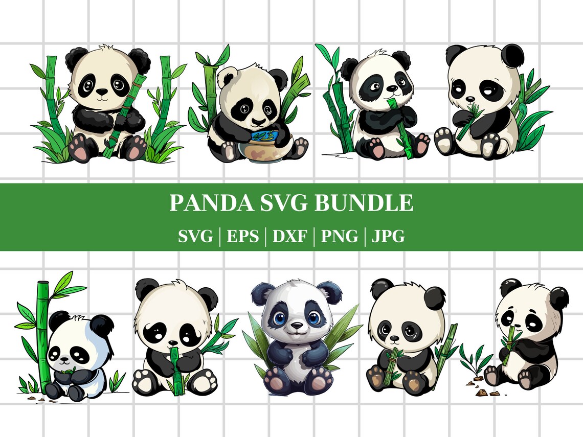 Niedliche Panda-Svg, Panda-Svg, Panda-Svg-Bundle, Panda-Kopf-Svg, Panda ...