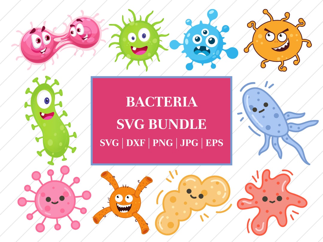 Bacteria SVG, Bacteria Clipart, Microorganism Svg, Print File, Bacteria ...