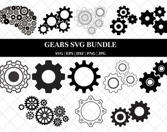 Gears SVG Bundle, Gears PNG Bundle, Gears Clipart, Gears SVG Cut Files ...