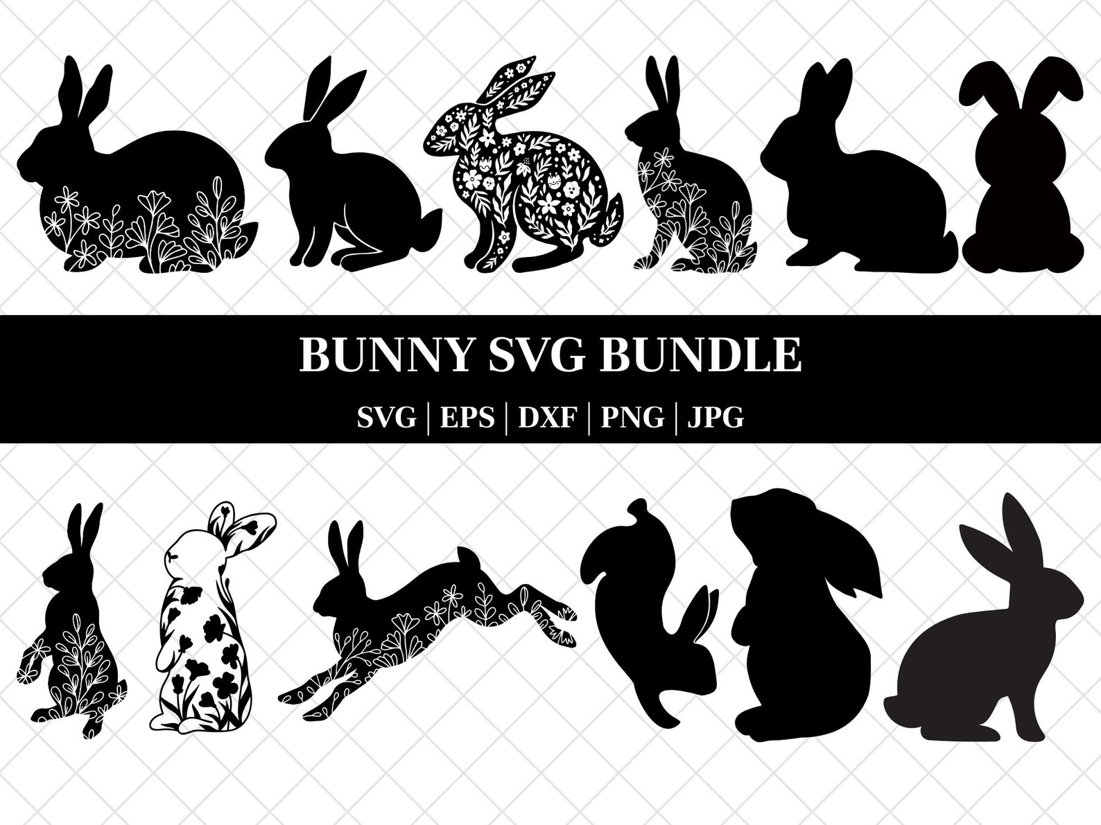 Rabbit SVG Bundle Rabbit PNG Bundle Rabbit Clipart Rabbit SVG Cut Files ...