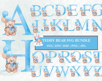 Pink Teddy Bear Alphabet, Letters Png, Alphabet Png, Instant Download ...