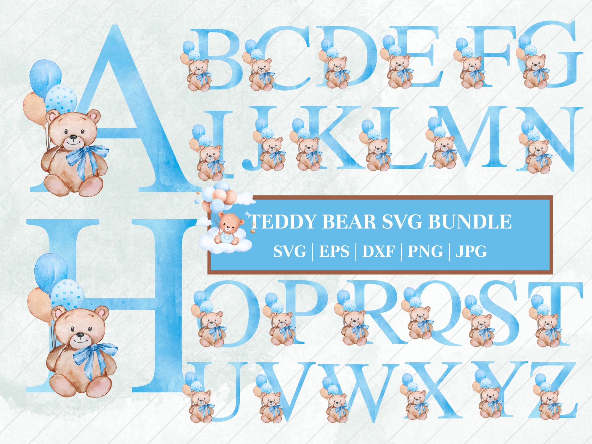 Teddy Bear Alphabet, Letters Png, Alphabet Png, Instant Download for ...
