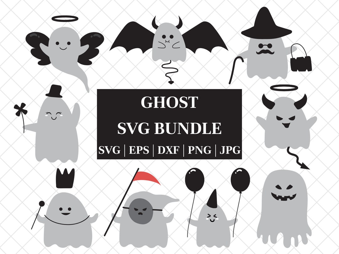 Ghost Bundle Svg, Ghost Svg, Halloween Svg, Cute Ghost Svg, Ghost ...