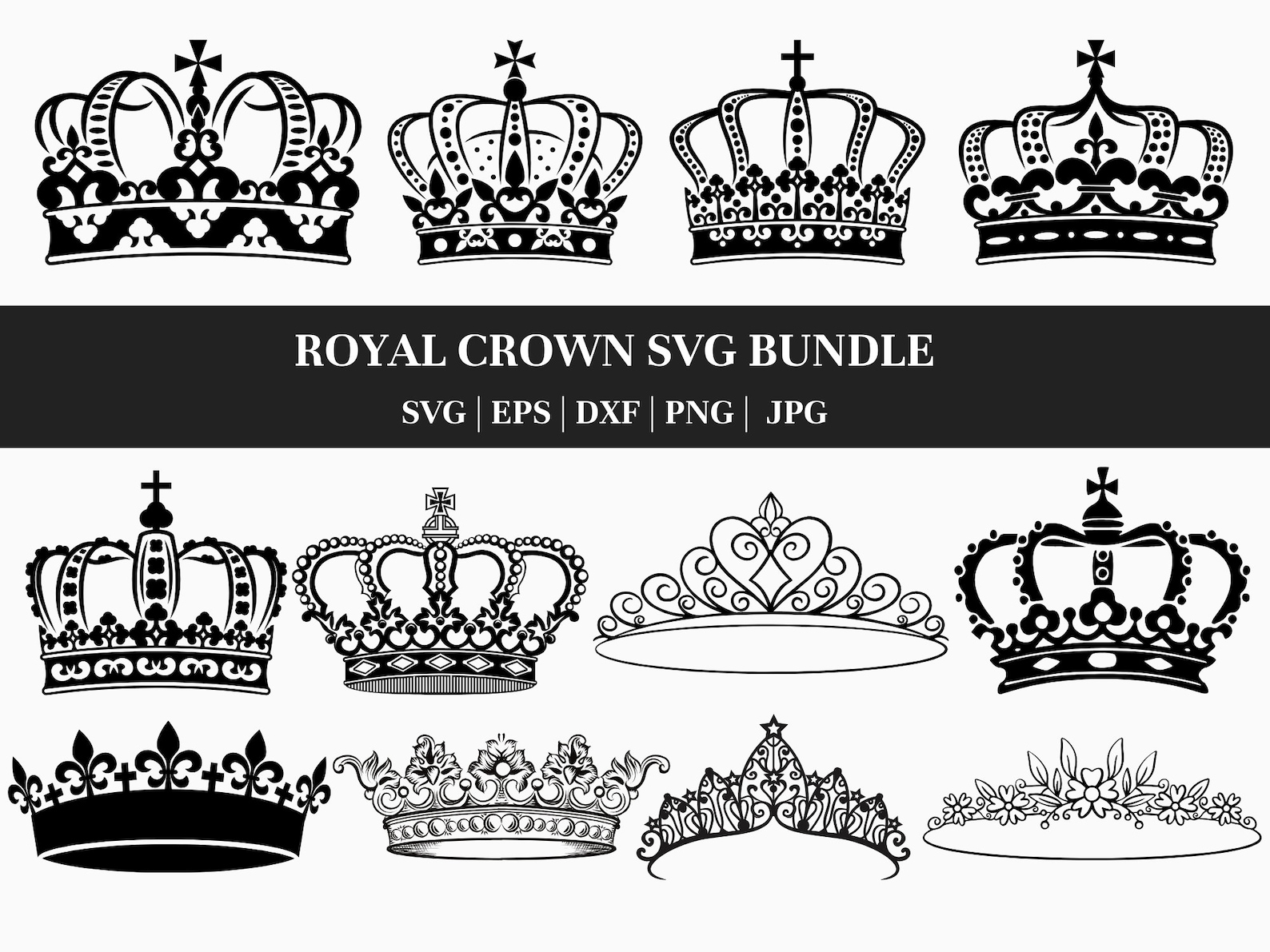 Royal Crown SVG File, King Crown SVG, Queen Crown SVG, Princess Tiara ...