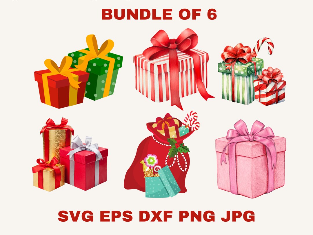Presents SVG Bundle, Present SVG, Gift Svg, Gift Box Svg, Ribbon SVG ...