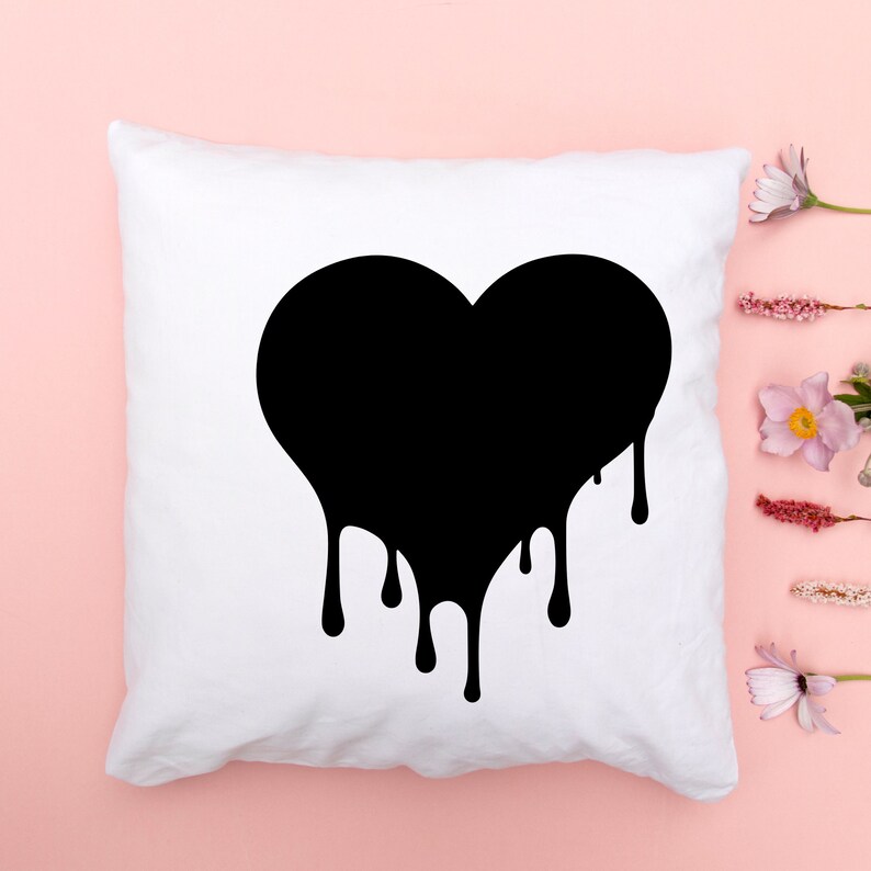 Corazón derretido SVG, imágenes prediseñadas de corazón goteando negro ...