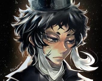 Fanart Summer Osamu Dazai BSD Print Bungo Stray Dogs Lights Inspired ...