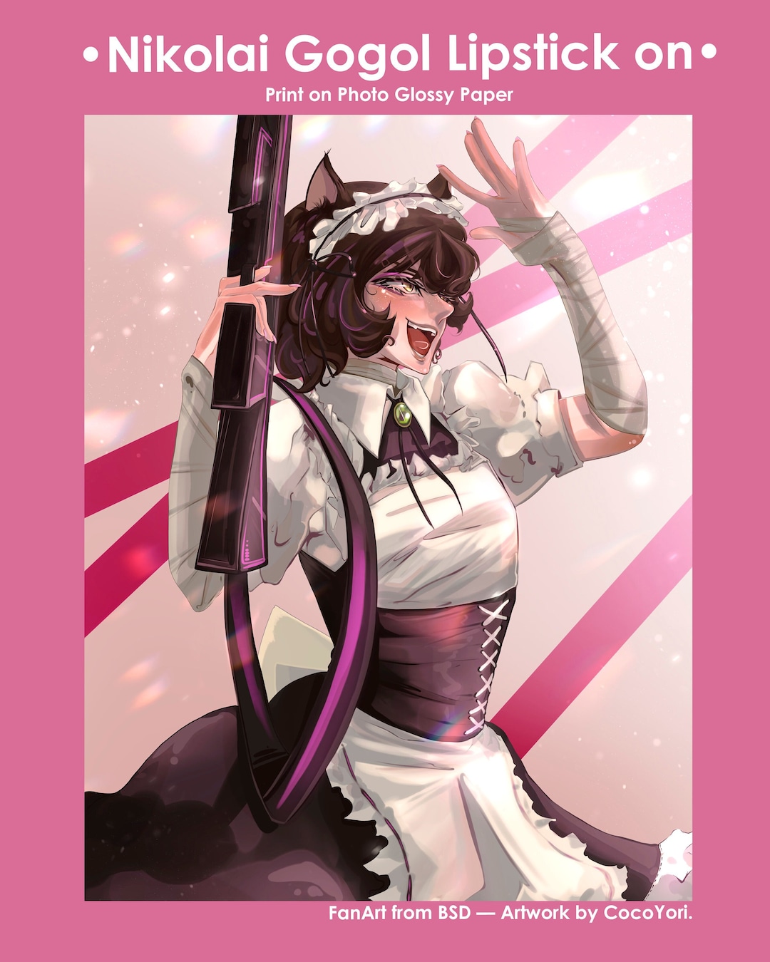 Osamu Dazai Catzai Maid Cat BSD PRINT Bungo Stray Dogs - Etsy