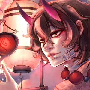 Fanart Illustration Japanese Demon Osamu Dazai BSD Print | Bungo Stray ...