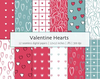 Valentine Digital Paper - Etsy