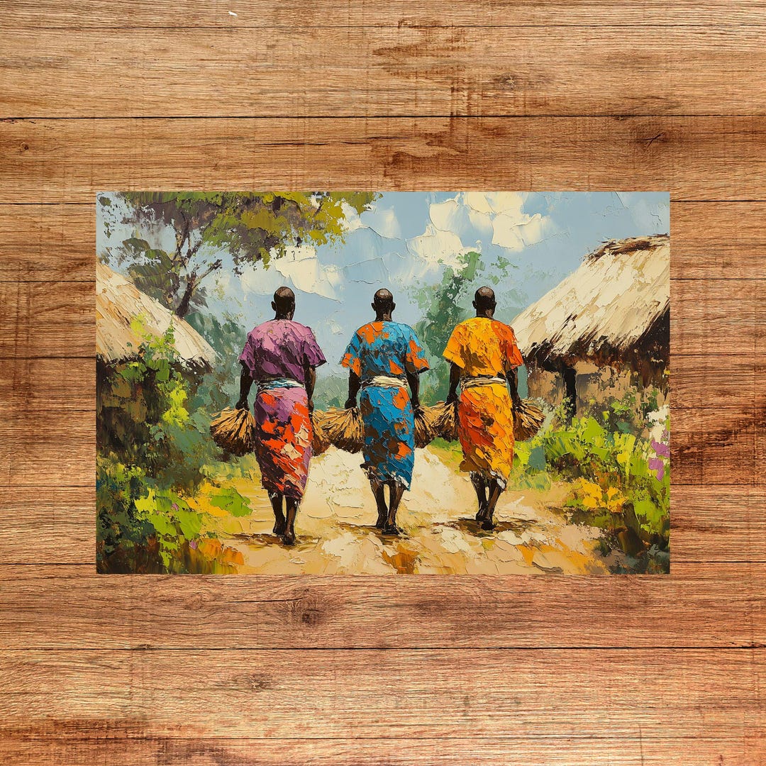 Satin Poster Print, Nigerian Wall Art, Trio of Igbo Males in the ...