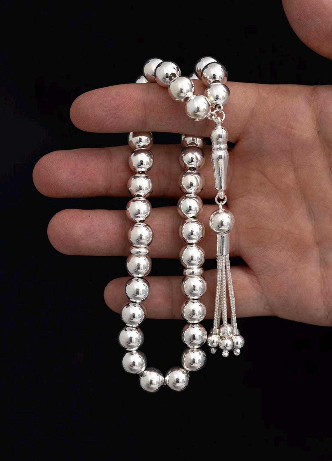 33 Beads Big Size Tasbih Islamic Prayer Beads, Misbaha, Sphere Cut ...