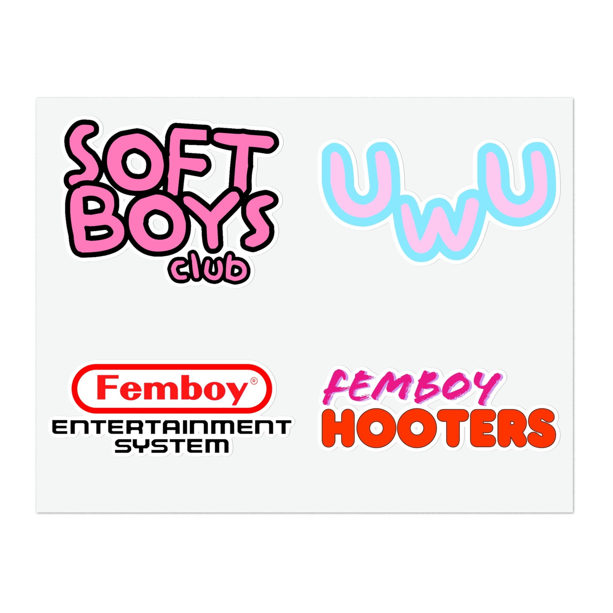 Super Gay Sticker Sheet 2 Femboy Hooters Soft Boys Club Uwu Holographic ...