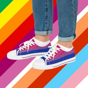Bisexual Pride Flag Low Top Sneakers - White or Black - LGBTQIA Gifts ...
