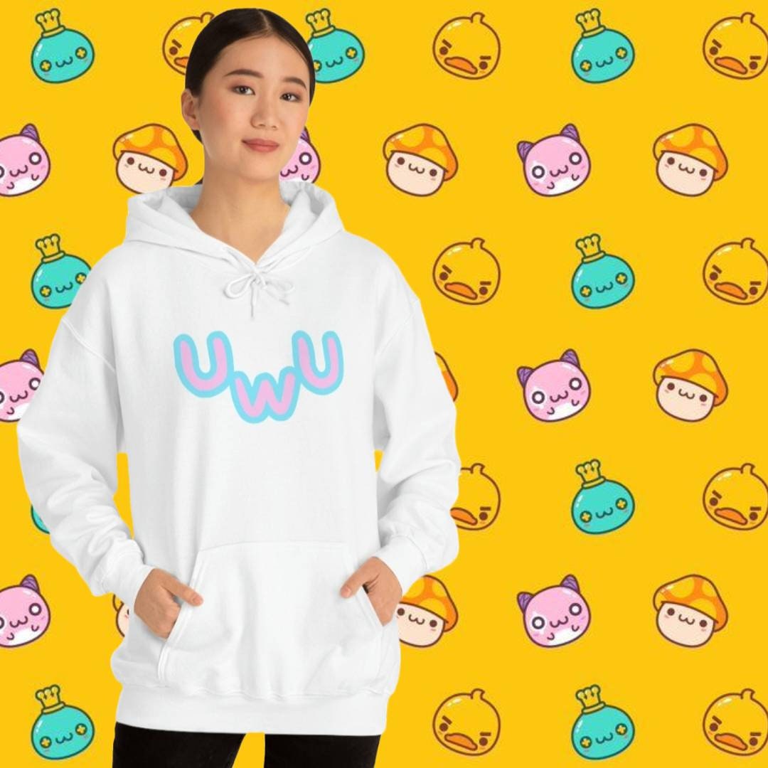 Uwu Hoodie Cute Kawaii Femboy Weeb Catboy Soft Boy LGBTQIA Weeb Culture ...