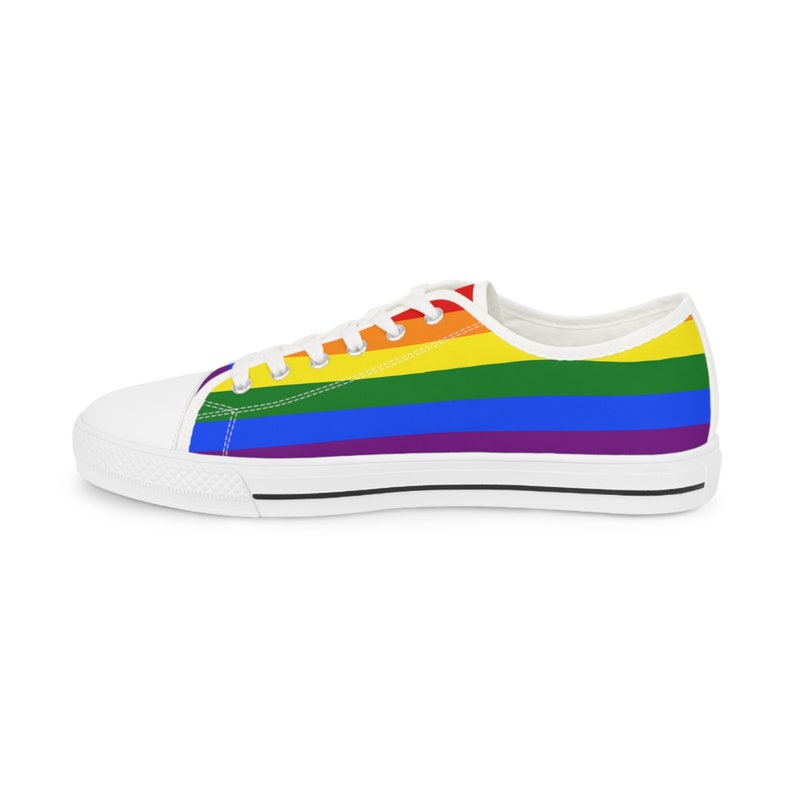 Pride Flag Low Top Sneakers - White or Black - LGBTQIA - Unique ...