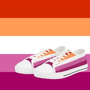 Lesbian Pride Flag Low Top Sneakers - White or Black - LGBTQIA Gifts ...