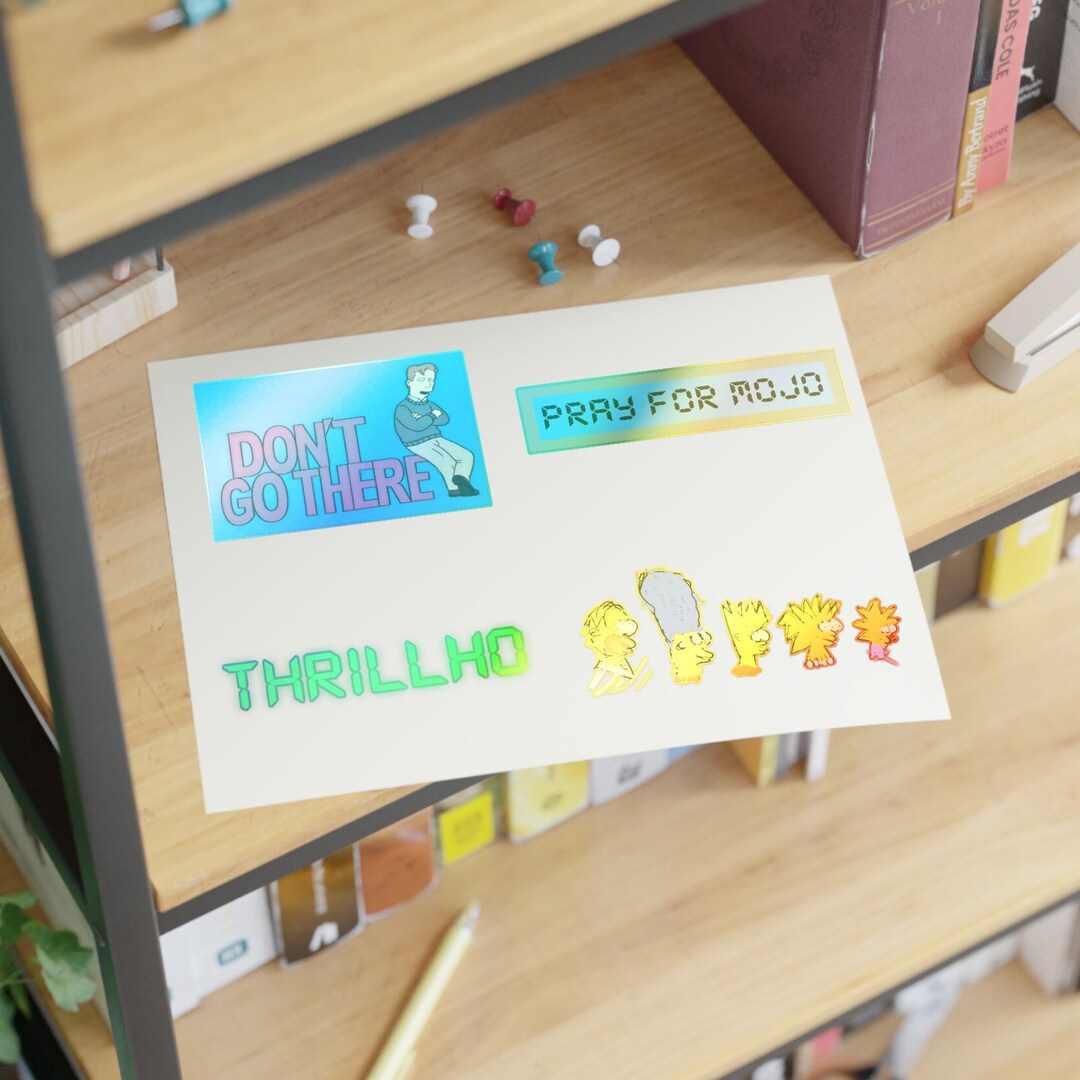 Simpsons Themed Sticker Sheets Holographic / Transparent / White ...