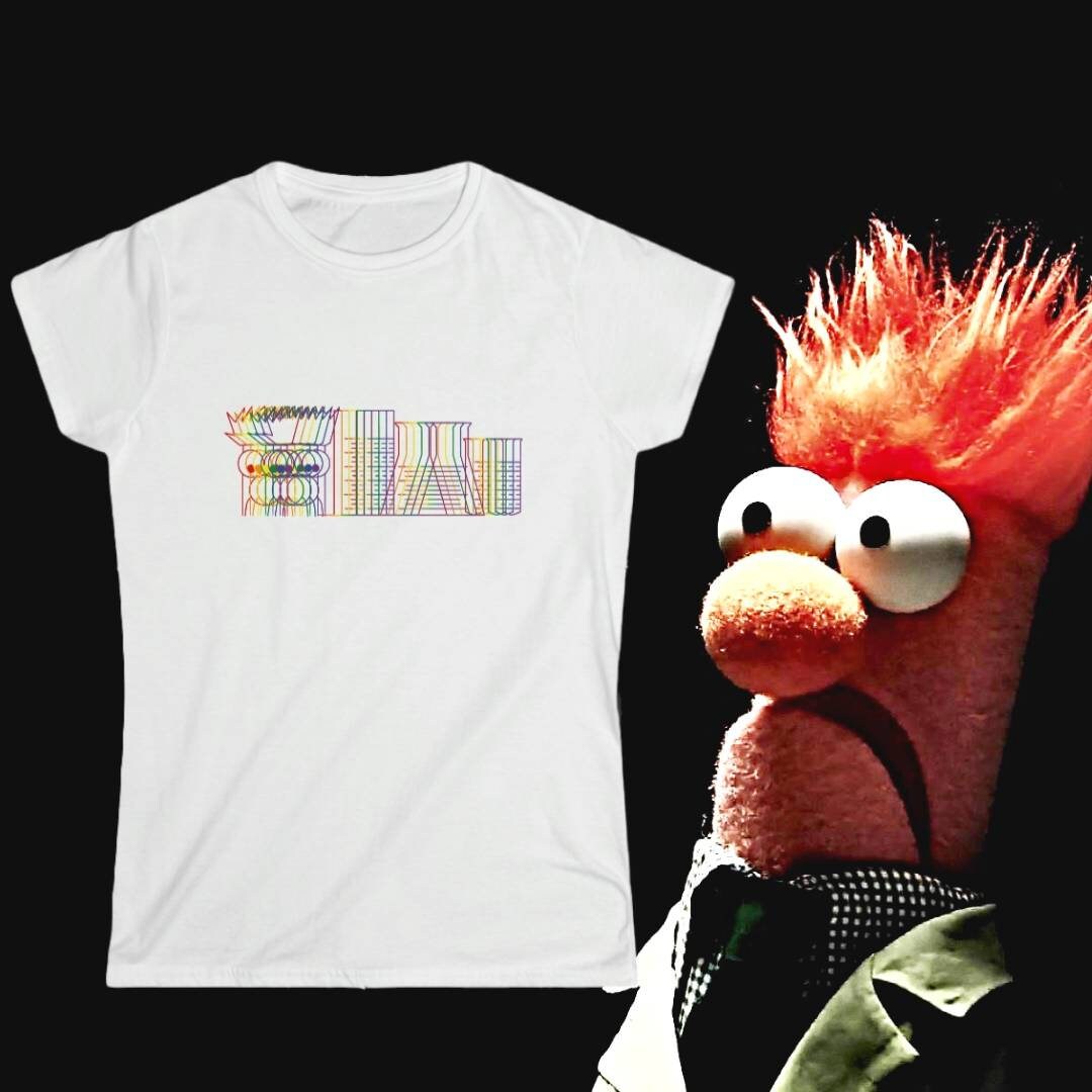 Beaker Pun Pride Flag Repeating Print Feminine Cut T-shirt - Pride ...