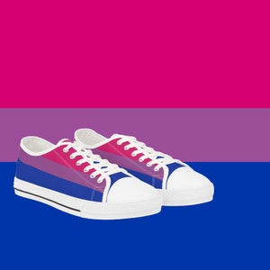 Bisexual Pride Flag Low Top Sneakers - White or Black - LGBTQIA Gifts ...