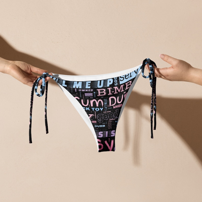 Sissy Word Cloud Recycled Bikini Bottoms Lgbtqia Ts Submissive
