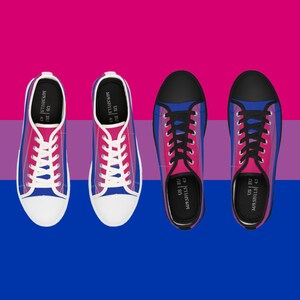 Bisexual Pride Flag Low Top Sneakers - White or Black - LGBTQIA Gifts ...