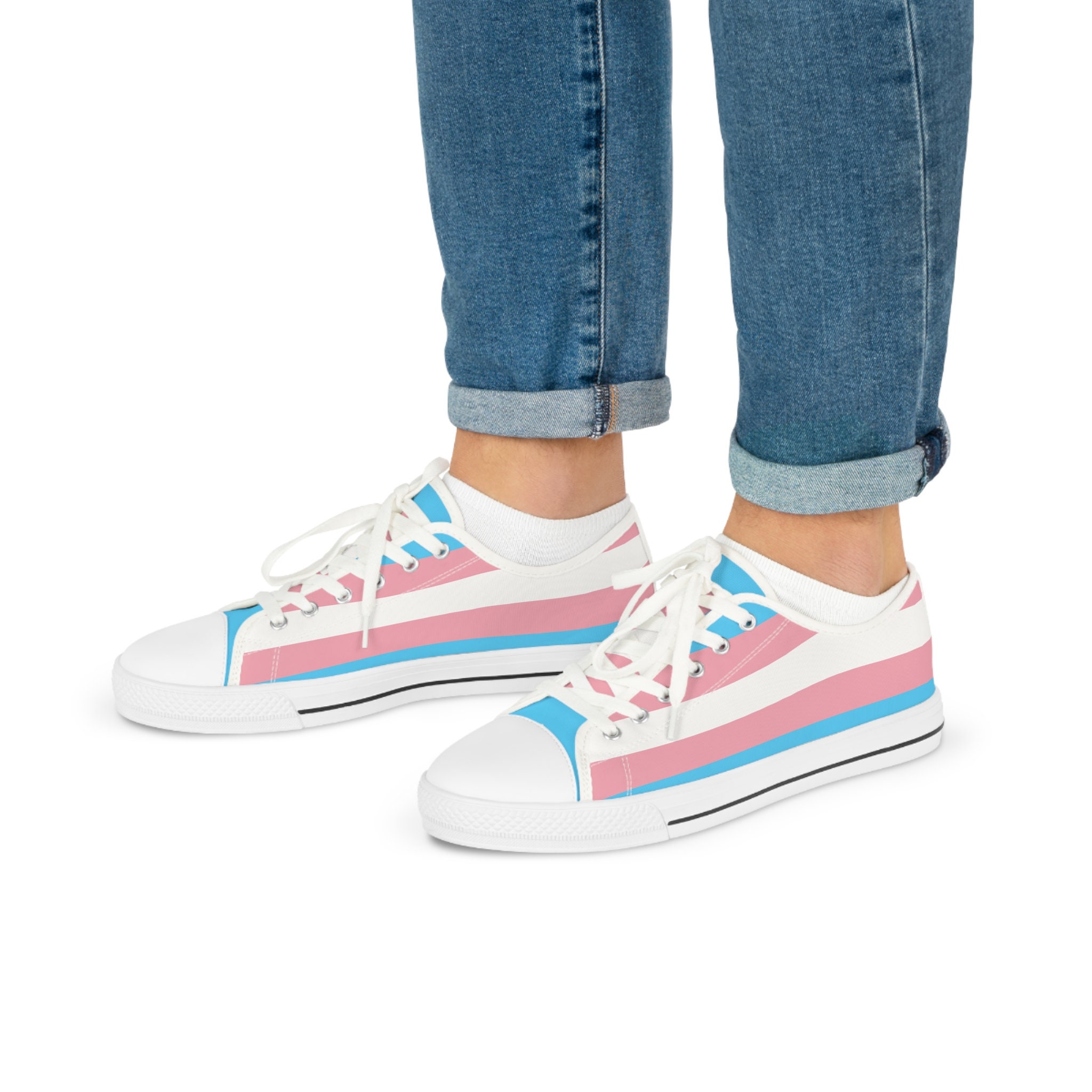 Transgender Pride Flag Low Top Sneakers White or Black - Etsy