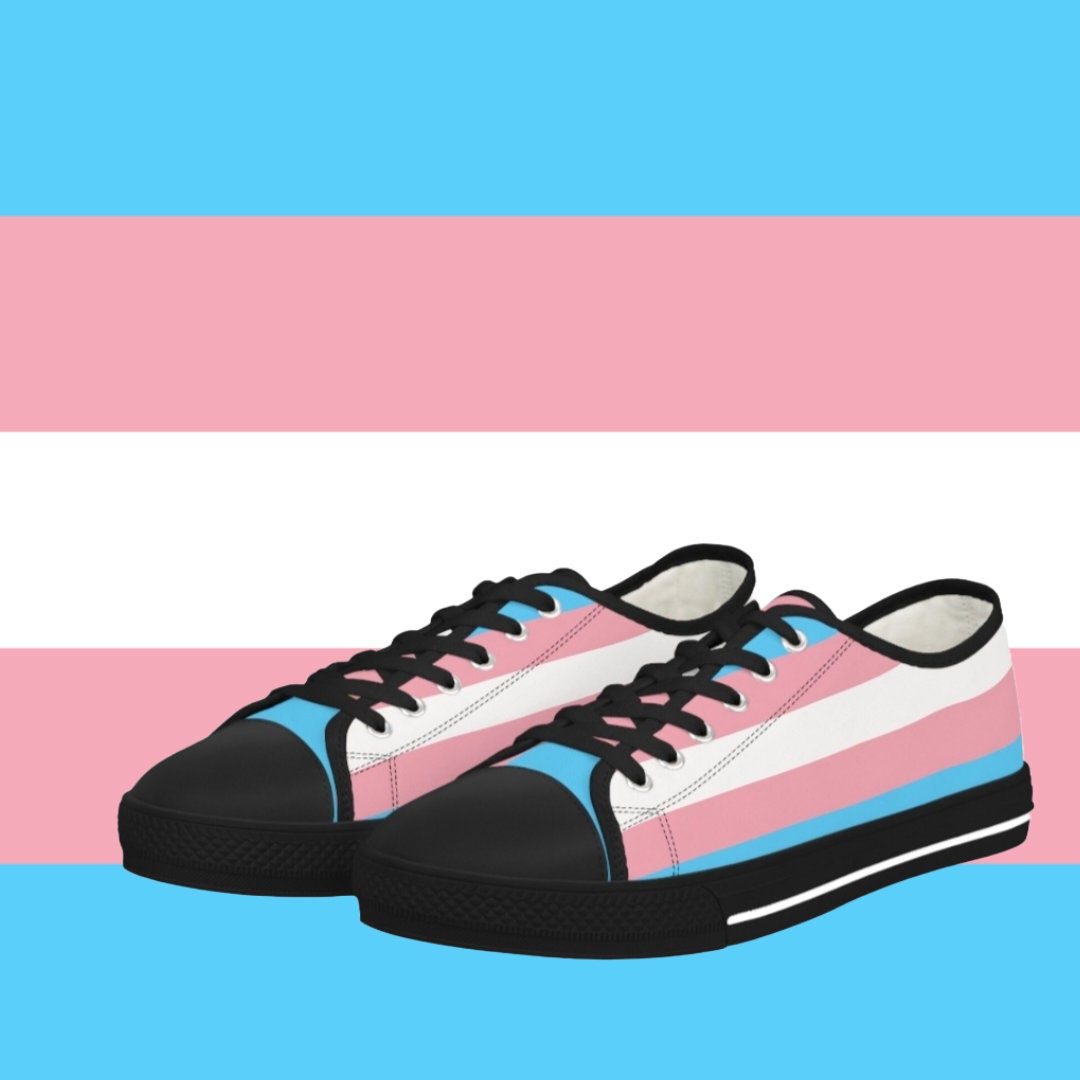 Transgender Pride Flag Low Top Sneakers White or Black - Etsy