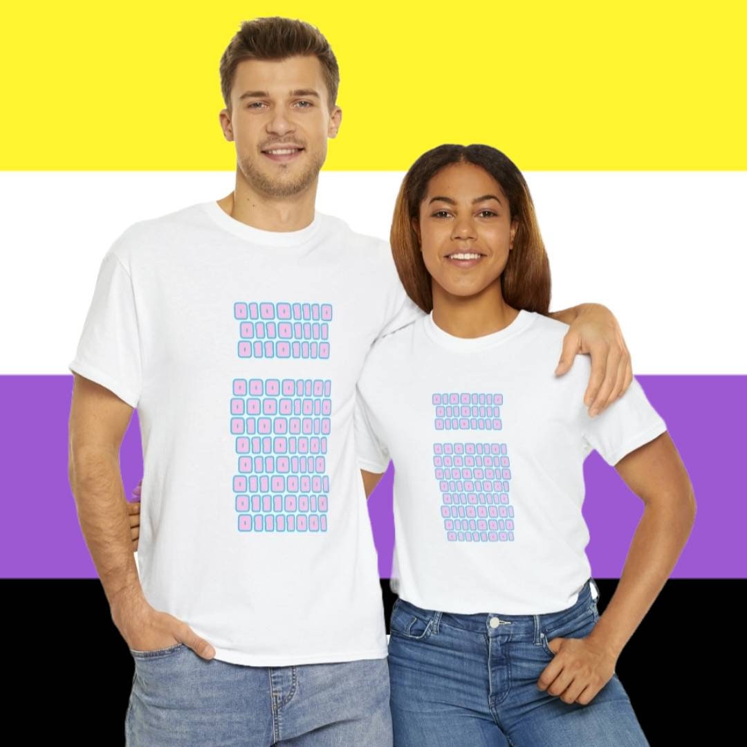 Non Binary in Binary Code Pun Gender Neutral Clothes - Etsy