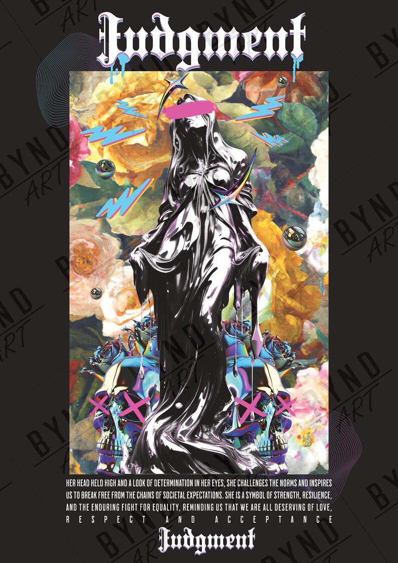 Judgment, Digital Download Print, Large Printable Art, Vaporwave Gothic ...