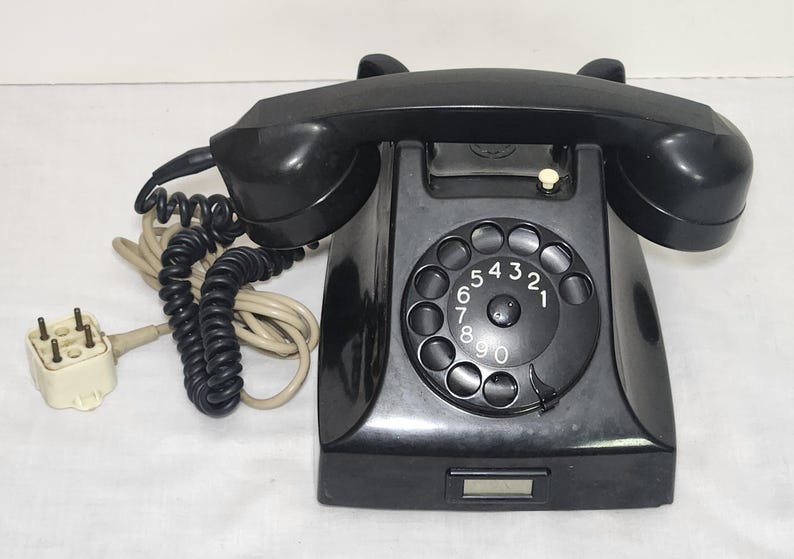 Vintage Ericsson Ruen PTT Rotary Phone Bakelite Made in Holland Black ...