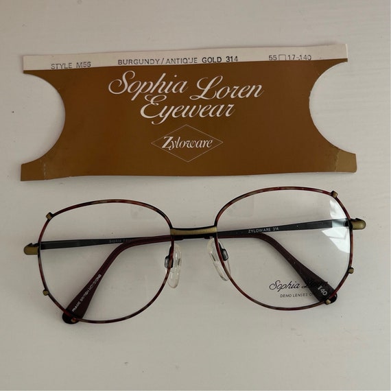 Sophia Loren Burgundy Antique Gold Metal Frames New O… - Gem