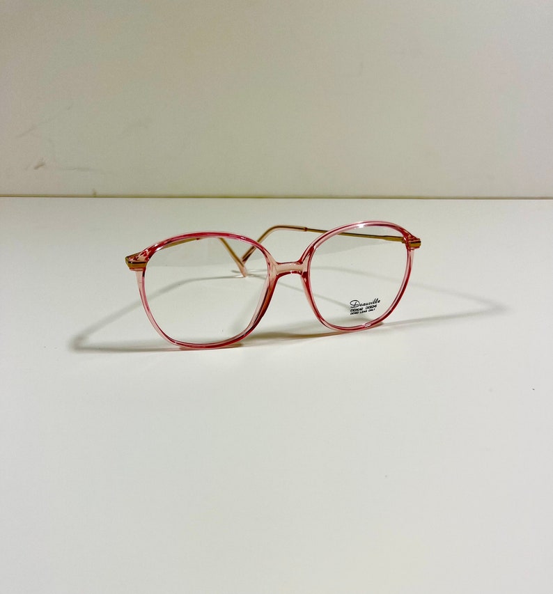 Pink Retro Eyeglass Frames New Old Stock Jumbo Lenses demo - Etsy