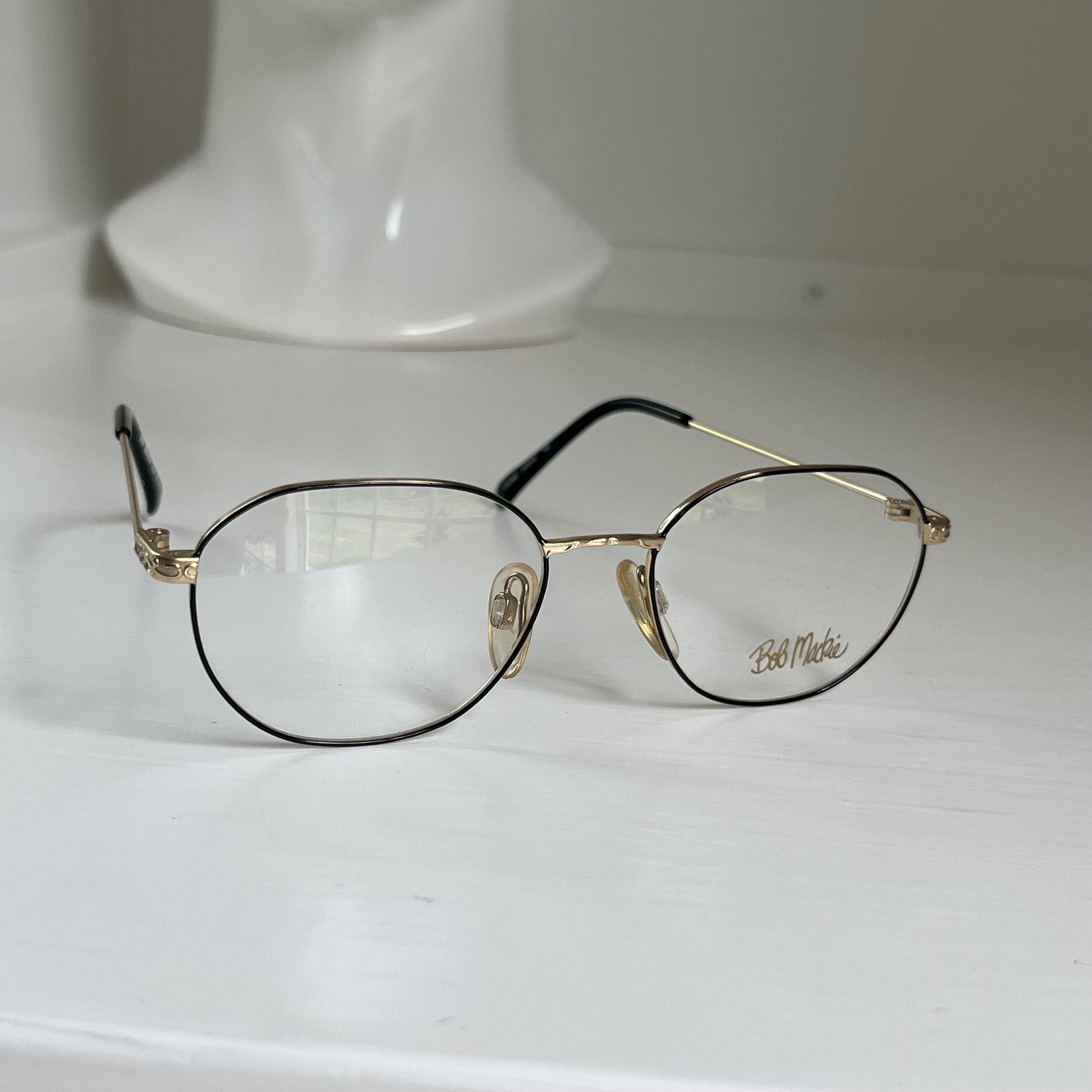 Black and Gold Bob Mackie Wire Frames - Vintage 1980s - 49-17-132 - New ...